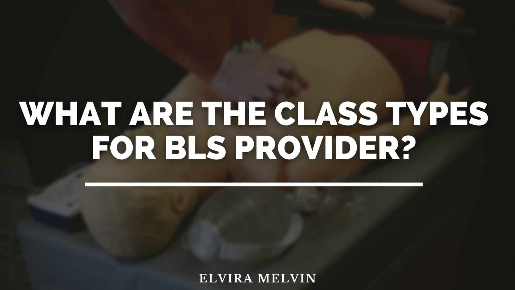 What are the class types for BLS Provider? - Code One CPR Training